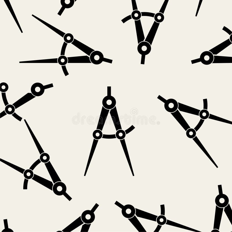 Compass Tool Seamless Pattern Isolated Stock Vector - Illustration of ...