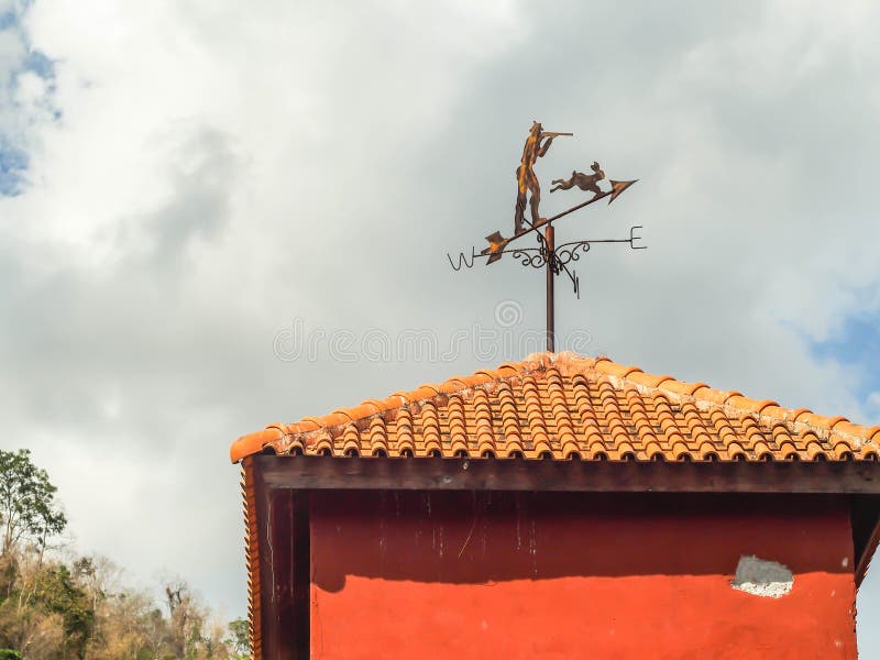 Compass on the Top of Roof and Big Cloud Stock Photo - Image of ...