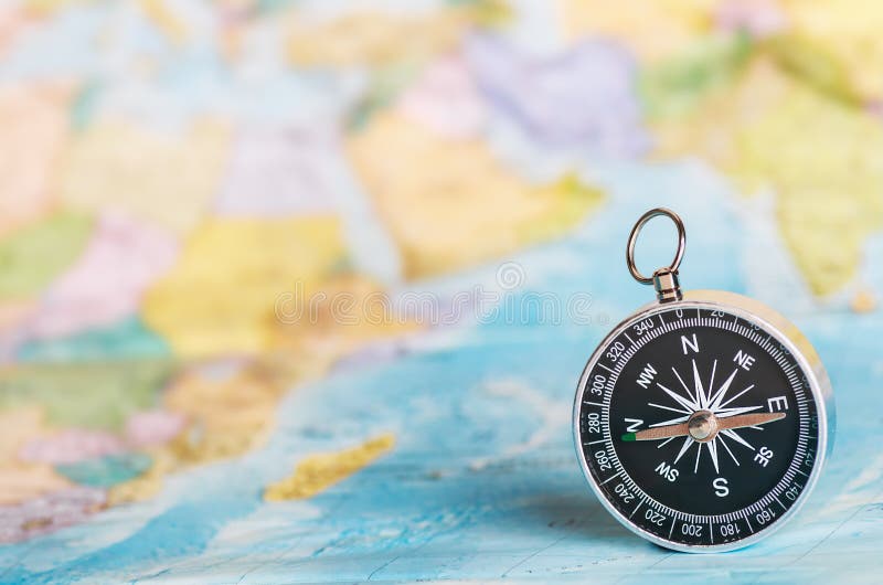 Travel Destination Mexico, Map with Compass Stock Image - Image of ...