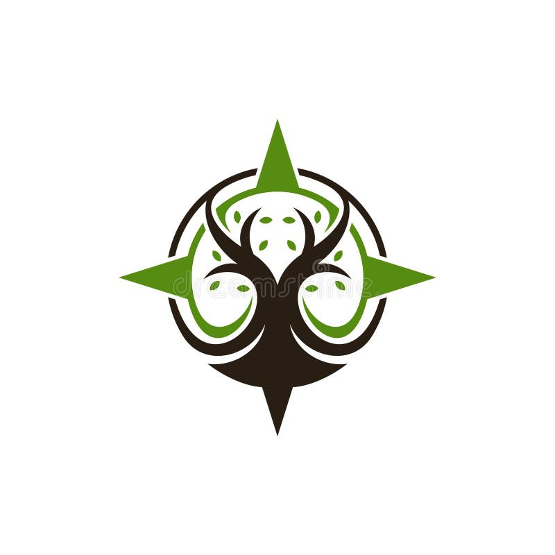Compass Tree Logo Template Stock Illustrations – 386 Compass Tree Logo ...