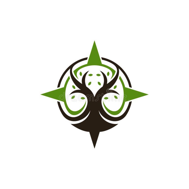 Compass Tree Logo Template Stock Illustrations – 386 Compass Tree Logo ...