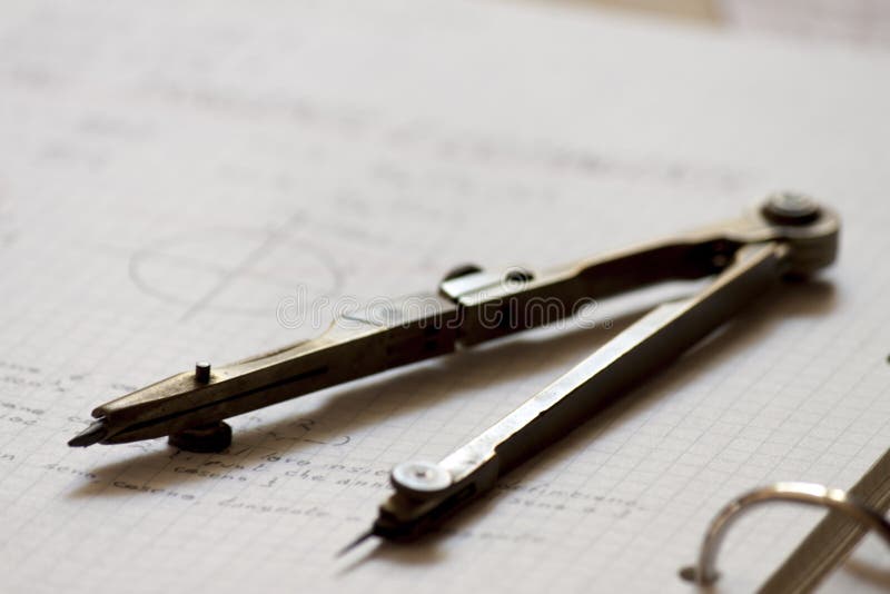 Compass and Trigonometry Notes Stock Photo - Image of notebook, school ...