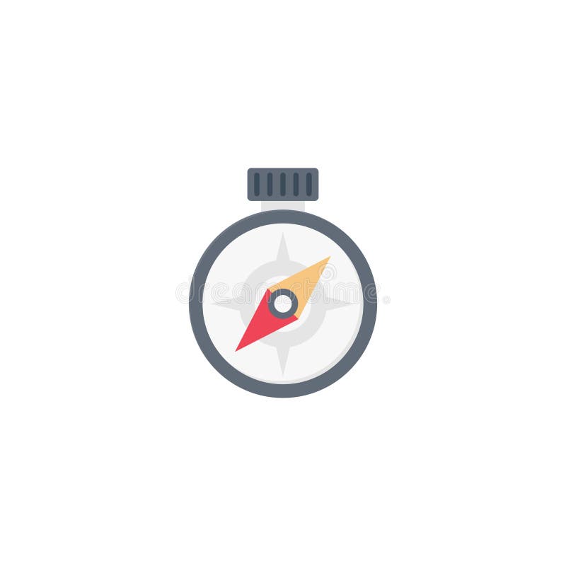 Compass Vector Flat Colour Icon Stock Vector - Illustration of ...