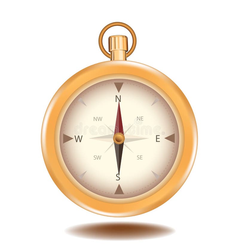 Compass Vector Element Object Design Gold Color Stock Vector ...