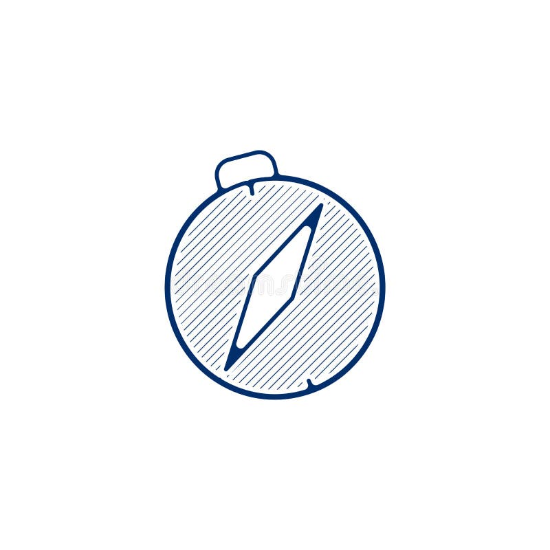 Compass Icon. Compass Hand Drawn Pen Style Line Icon Stock Vector ...