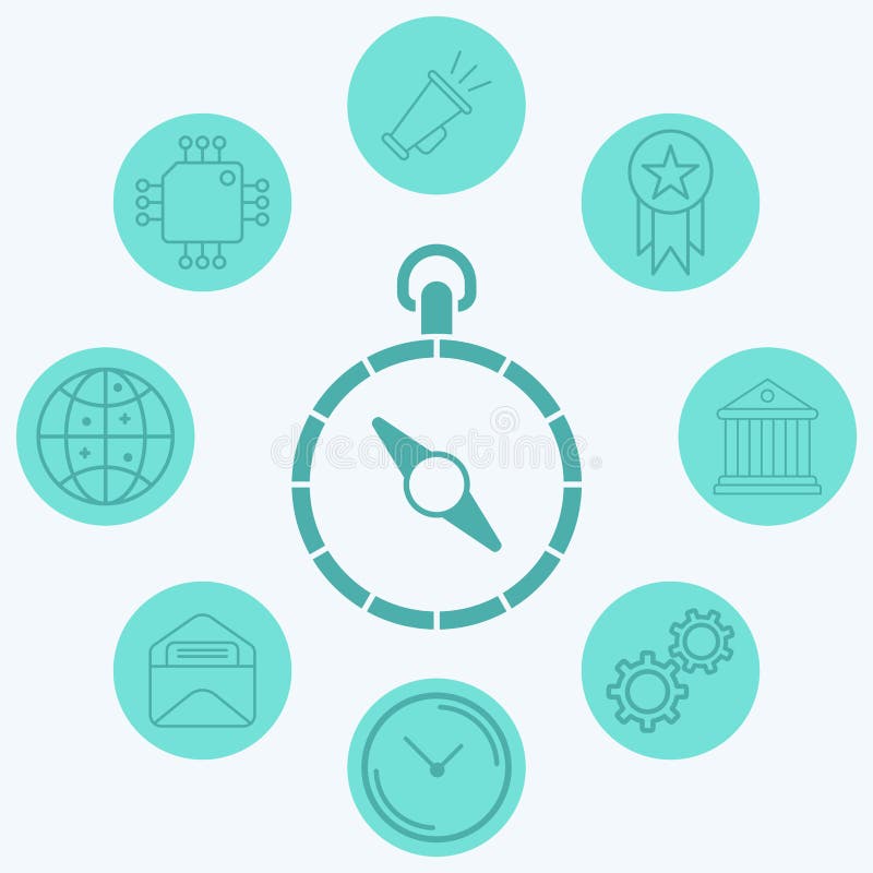 Compass Vector Icon Sign Symbol Stock Illustration - Illustration of ...