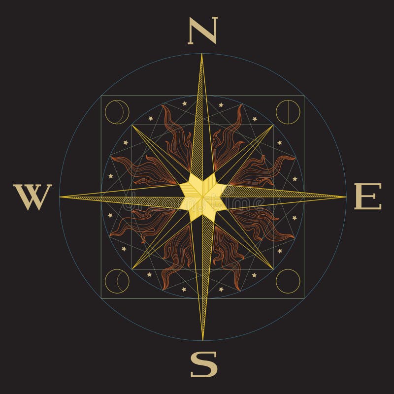 Compass Vector Illustration Stock Vector - Illustration of pirates ...
