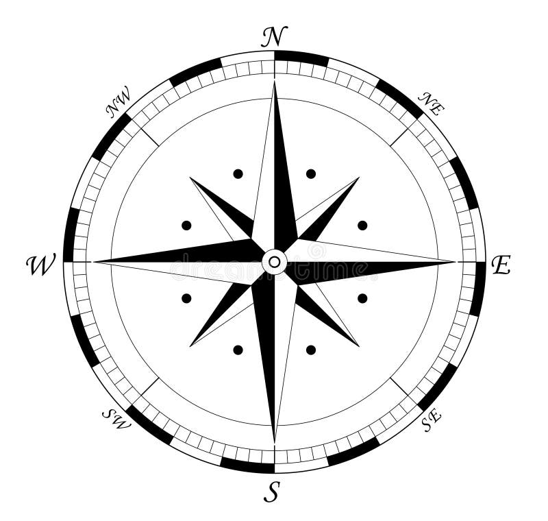 Compass Vector Illustration Stock Vector - Illustration of geography ...