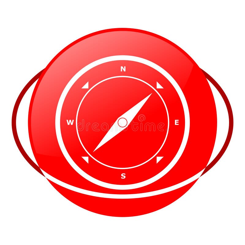 Compass Vector Illustration, Red Icon Stock Vector - Illustration of ...