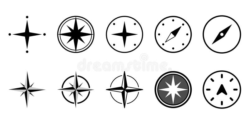 Compass Vector Set. Signpost of the Side of the World Vector. Pirate ...