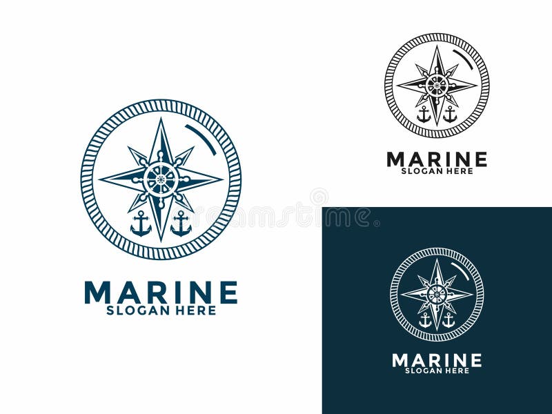 Compass Vintage Logo Design Vector, Marine Retro Emblems Logo with ...