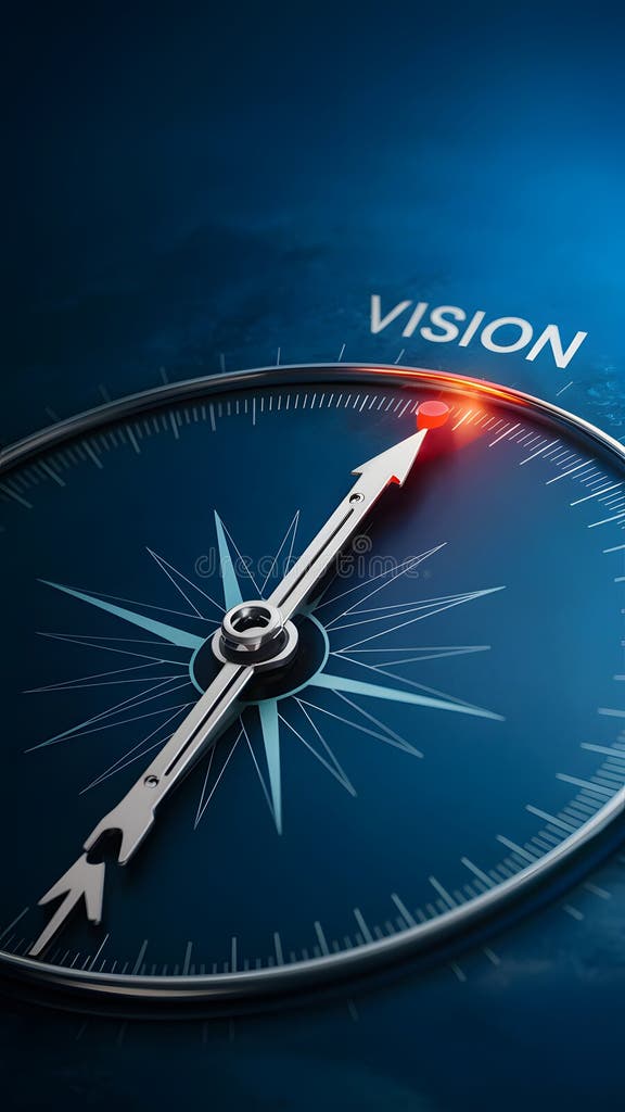 Compass with VISION Highlighted, Clear Sense of Direction Stock ...