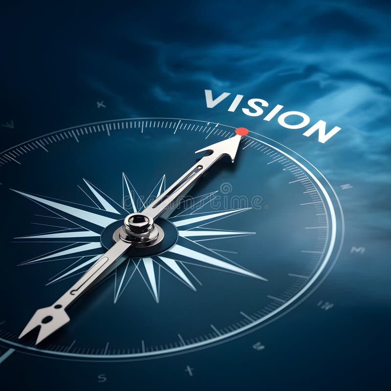 Compass with VISION Highlighted, Clear Sense of Direction Stock ...