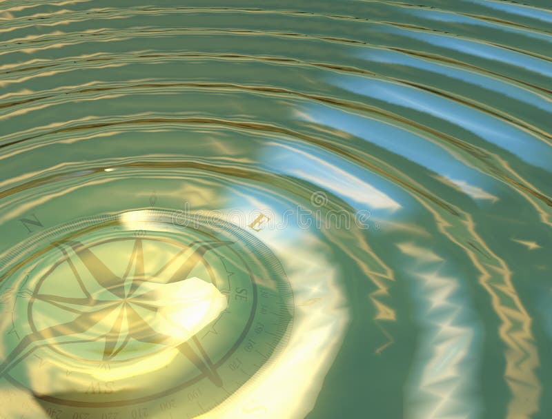 The compass in the water stock illustration. Illustration of compass ...