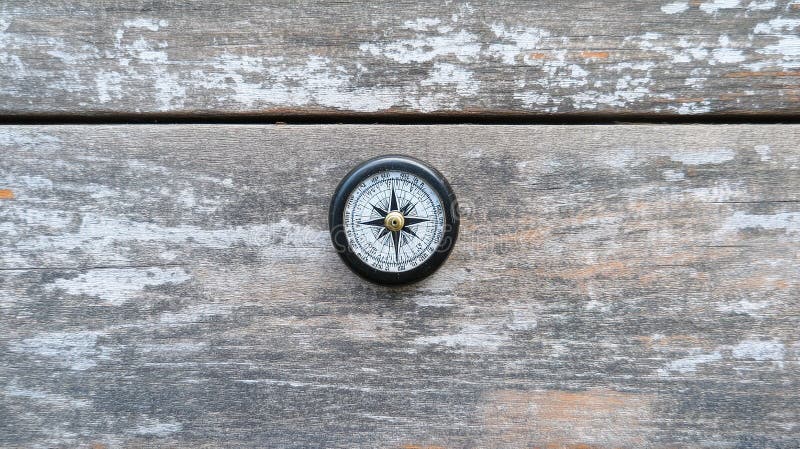Compass on Weathered Wood, Travel Planning Stock Image - Image of ...