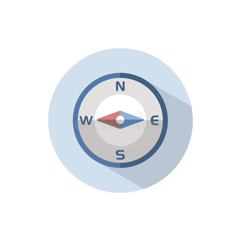 Compass West Direction. Flat Icon on a Circle. Weather Vector ...