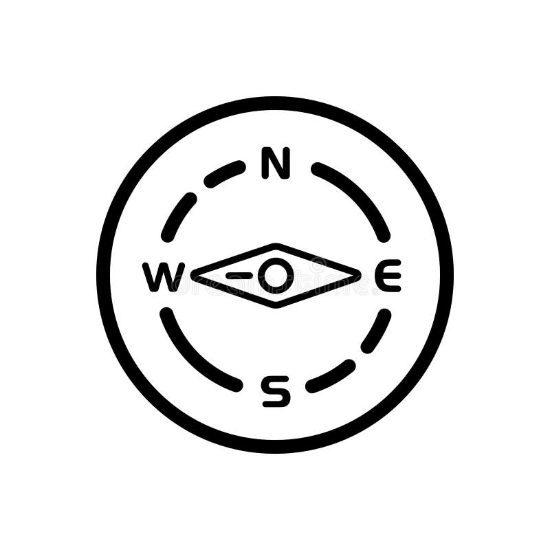 Compass. West Direction. Weather Icon in a Circle. Isolated Vector ...