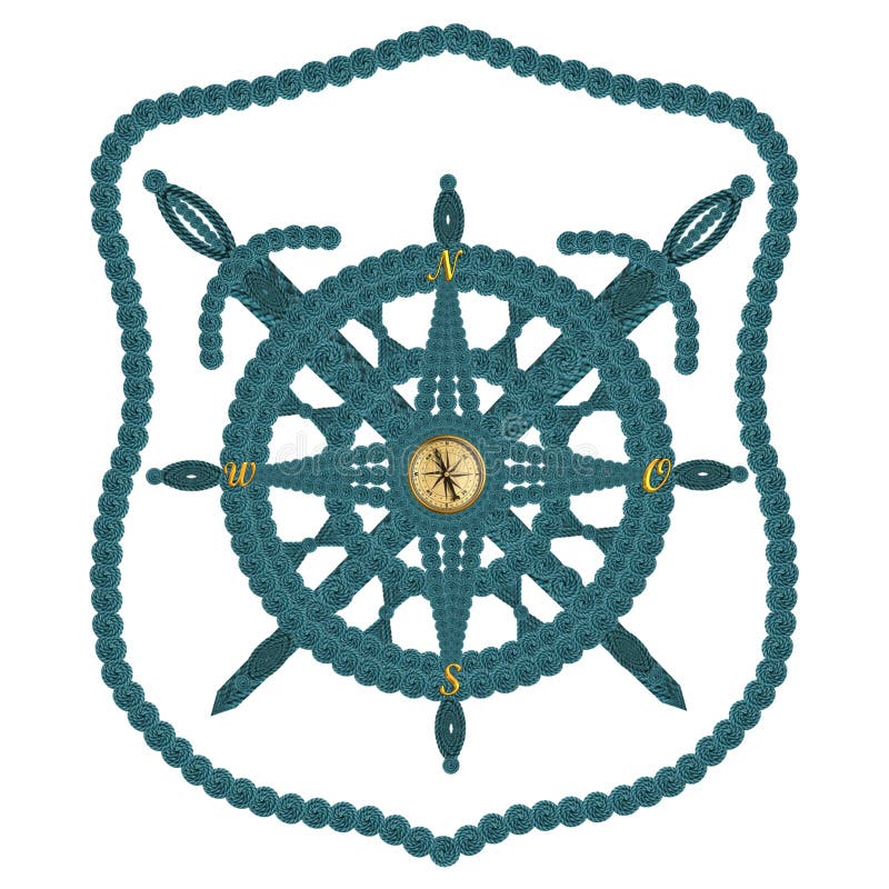 Compass wheel and sword stock illustration. Illustration of lighthouse ...