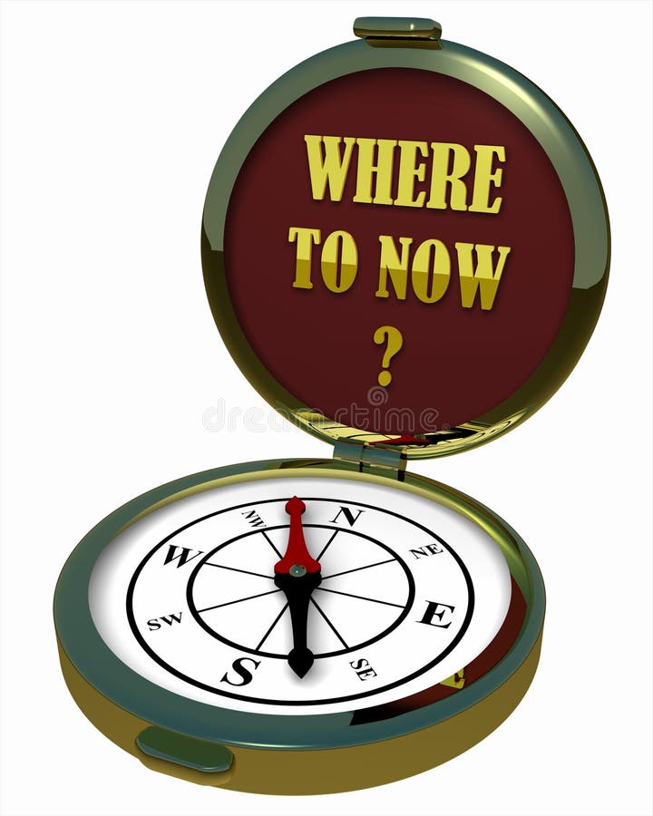 Compass - Where To Now? stock illustration. Illustration of generated ...