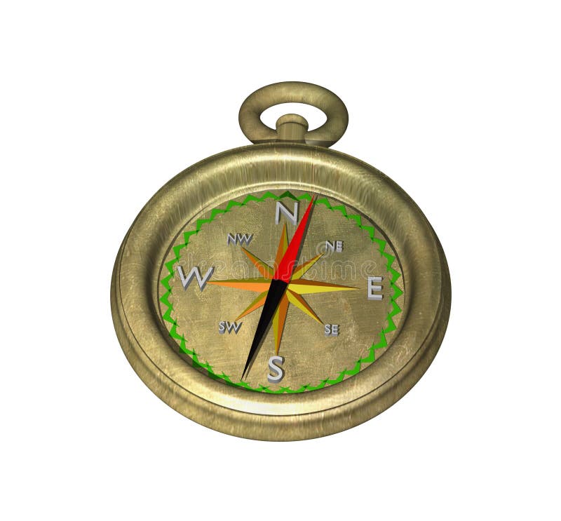 Compass on white stock illustration. Illustration of isolated - 15818217