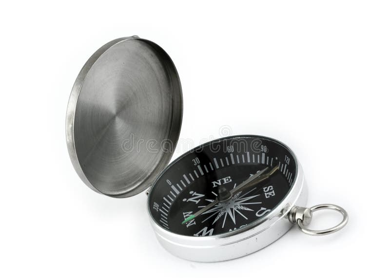 Compass on white stock photo. Image of compas, gleam, macro - 1670104