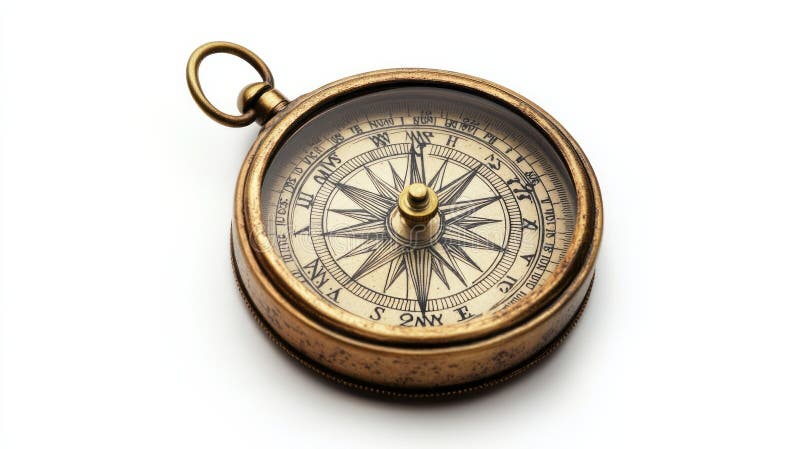 Compass on White Background Stock Image - Image of white, metal: 352736903