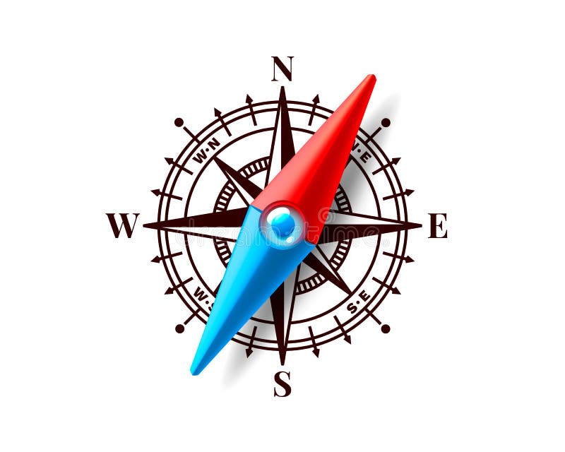 Compass on a White Background, Arrow Navigation. Vector Stock Vector ...