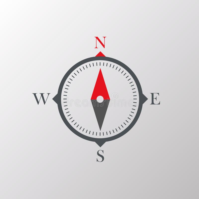 Compass on a White Background. Stock Vector - Illustration of north ...