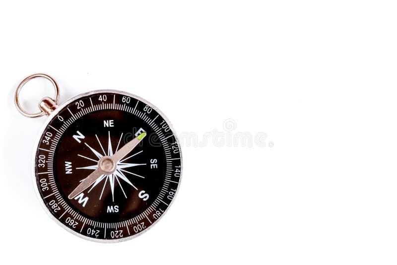 Compass on White Background Concept - Direction Motion Top View Stock ...
