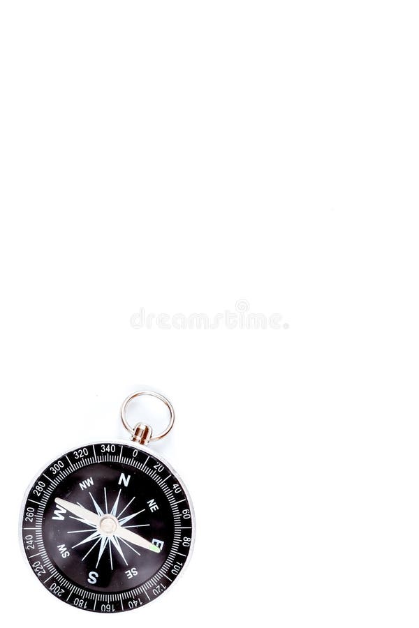Compass on White Background Concept - Direction Motion Top View Stock ...