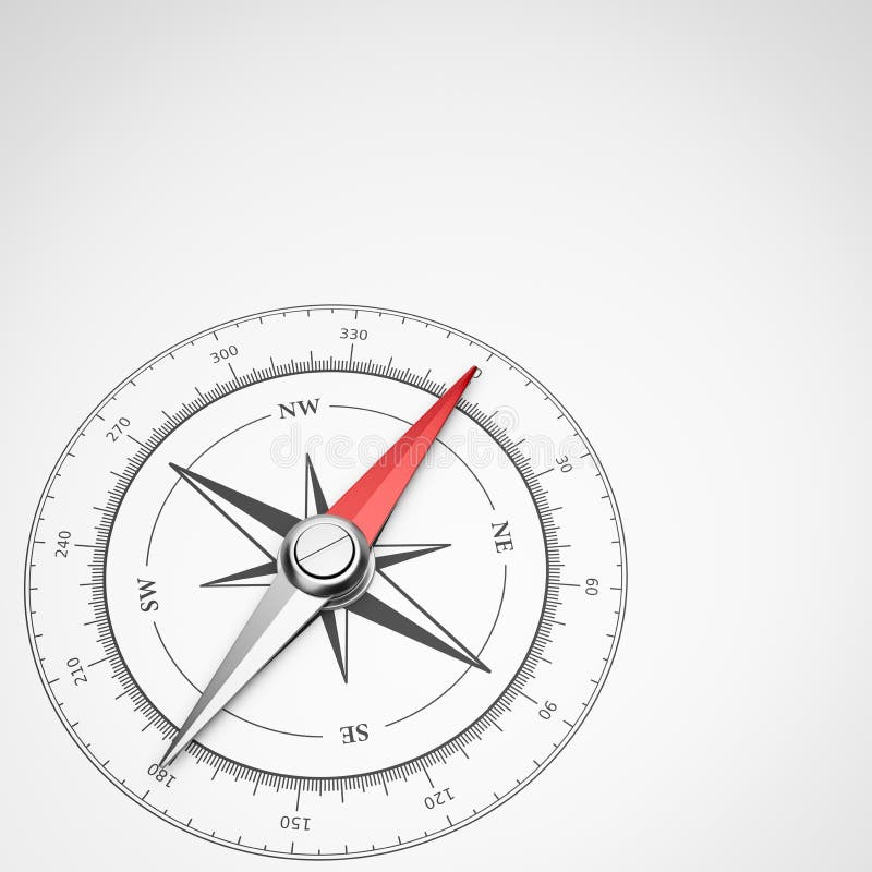 Compass on White Background, Purpose Concept Stock Illustration ...
