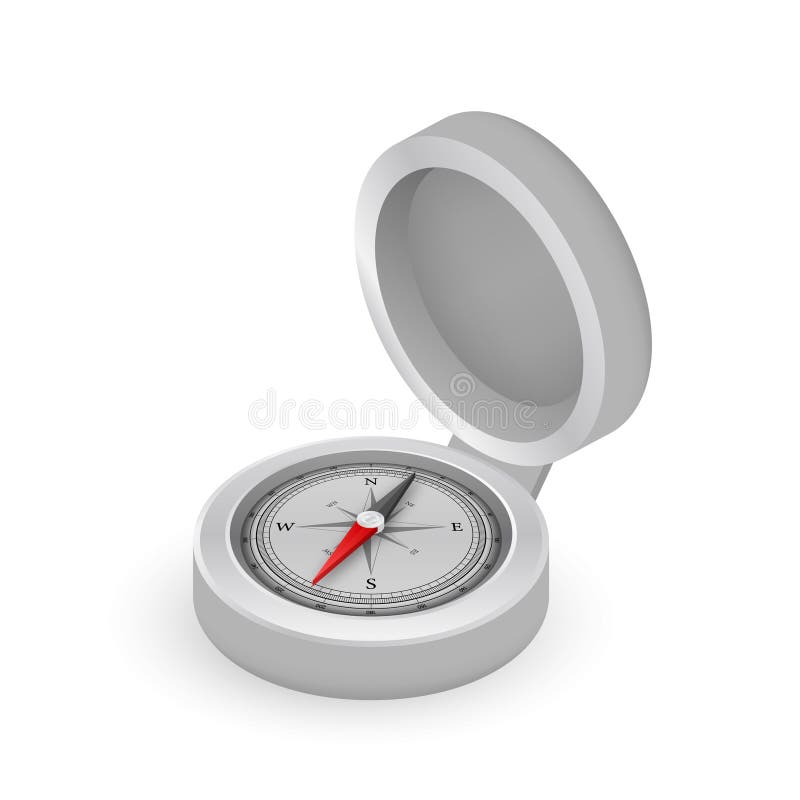 Compass on White Background. Flat Vector Navigation Symbol Stock Vector ...