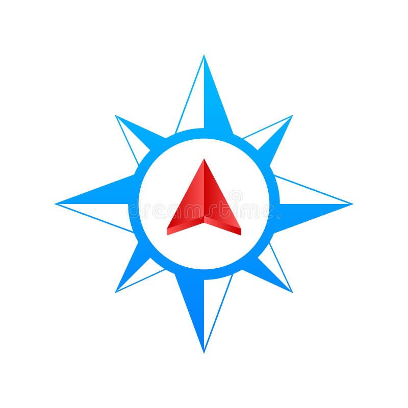 Compass on White Background. Flat Vector Navigation Symbol Stock Vector ...