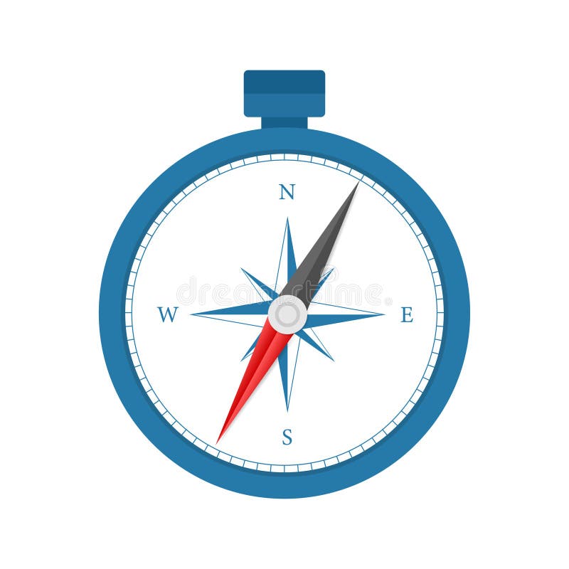 Compass on White Background. Flat Vector Navigation Symbol Stock Vector ...