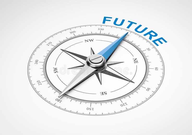 Compass on White Background, Future Concept Stock Illustration ...