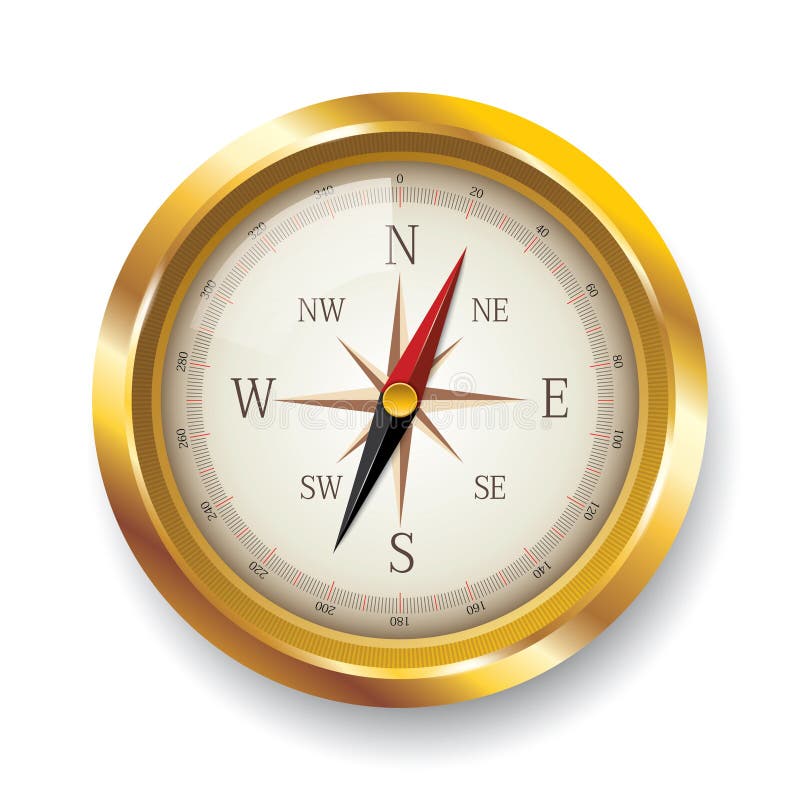 Compass on White Background. Flat Vector Navigation Symbol. Vector ...