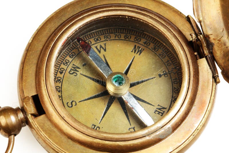 Compass on a White Background Stock Image - Image of longitude ...
