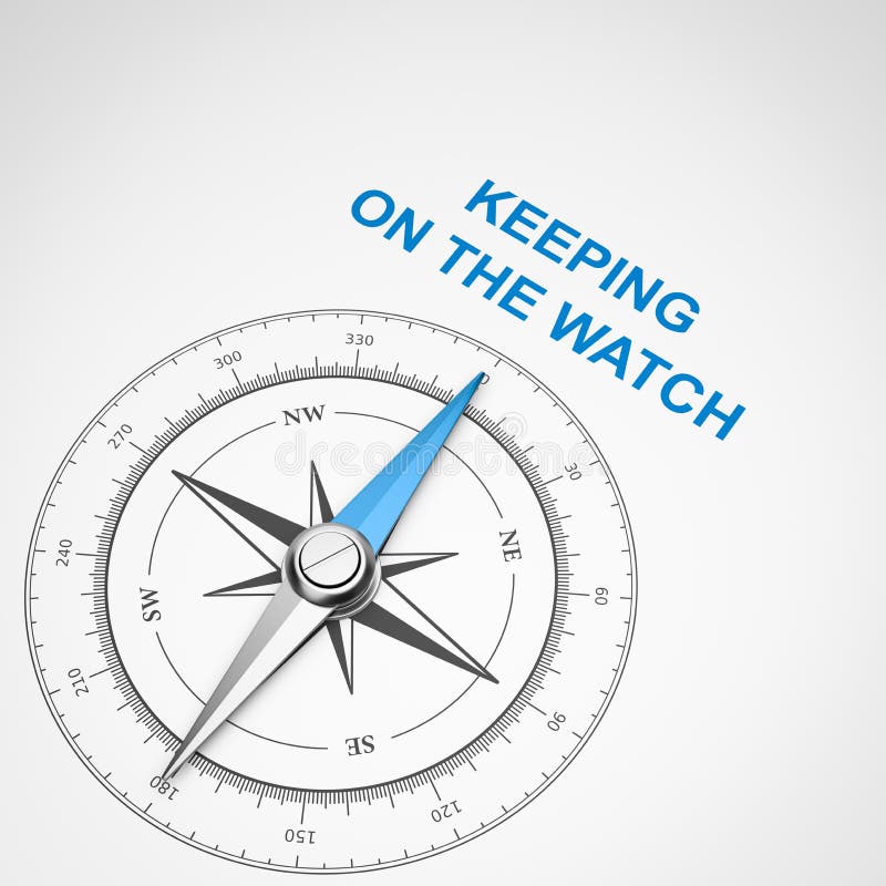 Compass on White Background, Keeping on the Watch Concept Stock ...