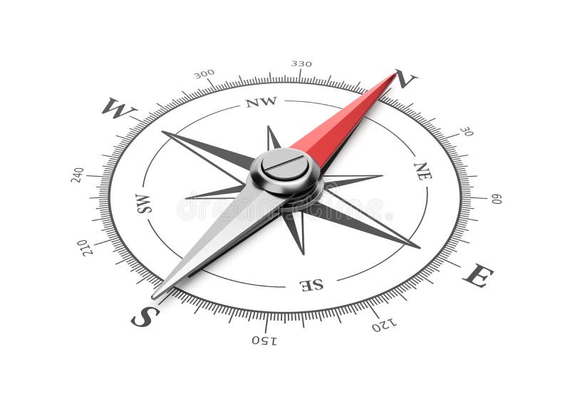 Compass on White Background Stock Illustration - Illustration of ...