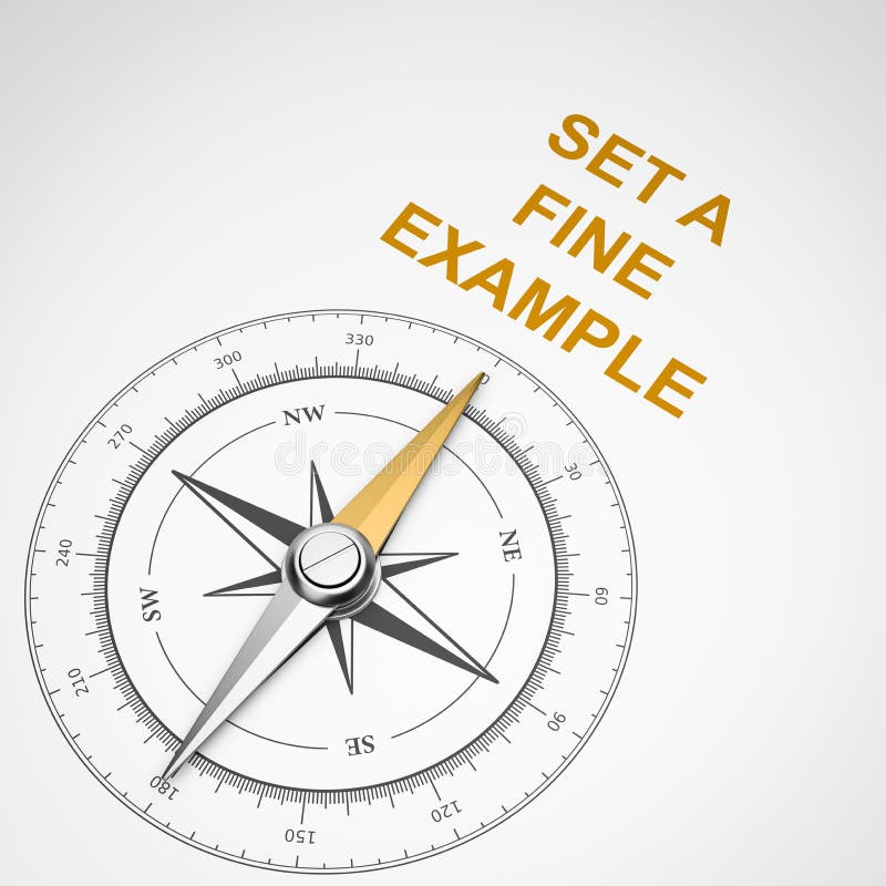 Compass on White Background, Set a Fine Example Concept Stock ...