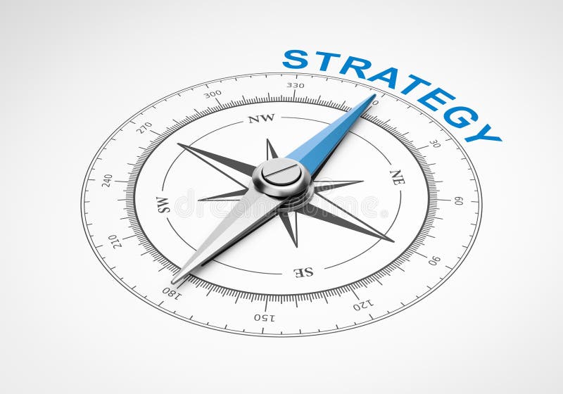 Compass on White Background, Strategy Concept Stock Illustration ...