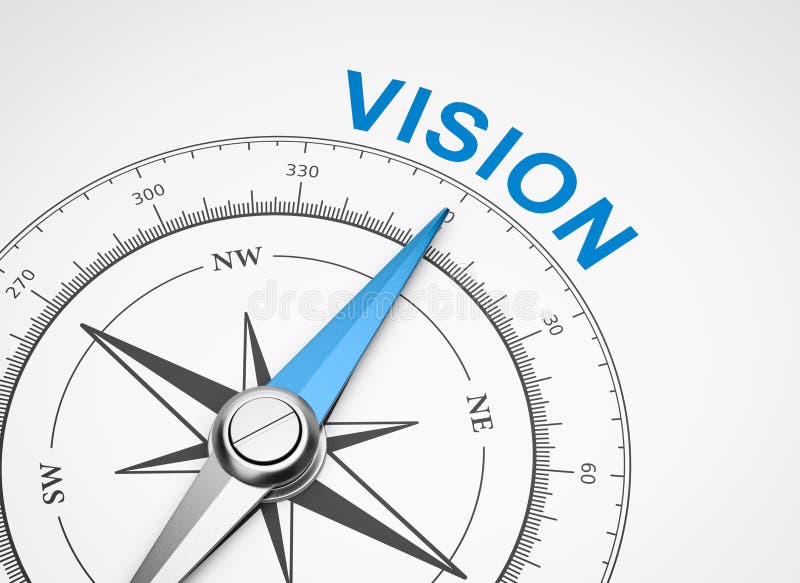 Compass on White Background, Vision Concept Stock Illustration ...