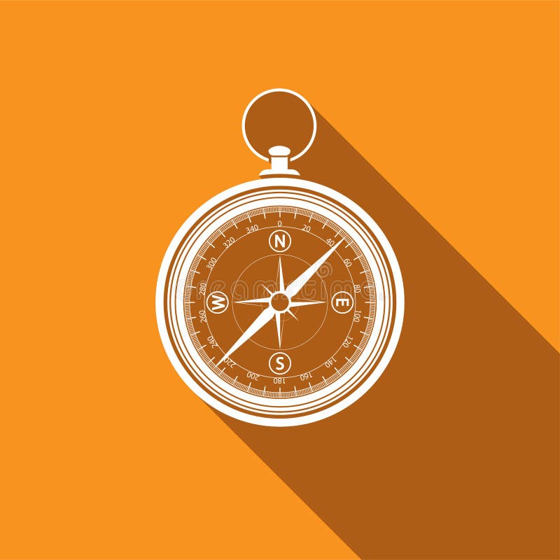 Compass on White Background. Flat Vector Navigation Symbol Stock Vector ...