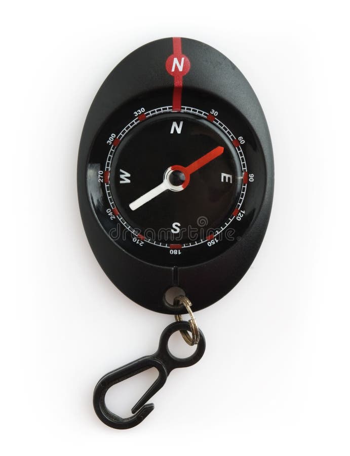 Compass on white stock photo. Image of closeup, longitude - 60259316