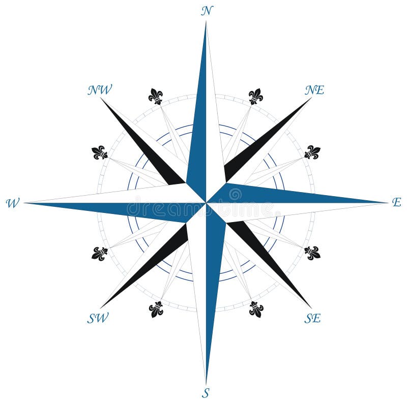 Compass Wind Rose stock vector. Illustration of arrow - 1625166