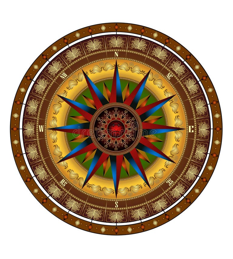 Sun Compass Rose Stock Illustrations – 2,521 Sun Compass Rose Stock ...
