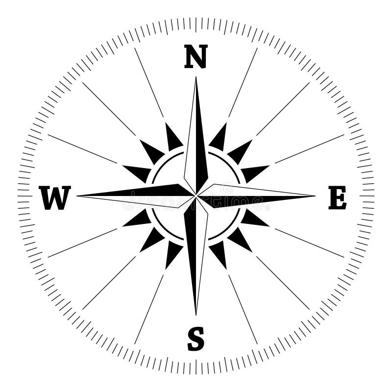 Compass wind rose stock vector. Illustration of face - 17937547