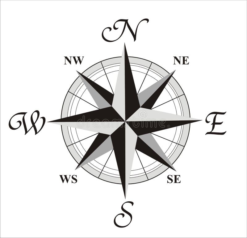 Compass wind rose stock illustration. Illustration of lost - 3398207