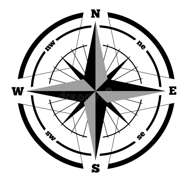 Compass Wind Rose Hand Drawn Vector Design Element Stock Vector ...