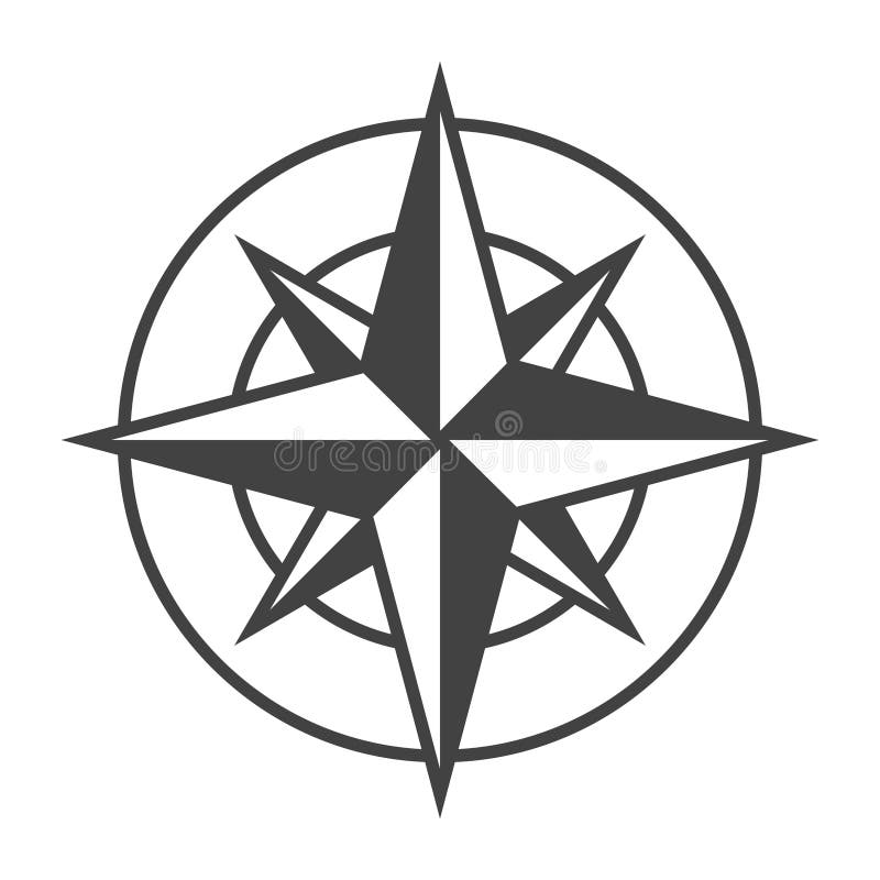 Compass Wind Rose Icon Flat Vector Illustration Stock Vector - Illustration of adventure, design ...